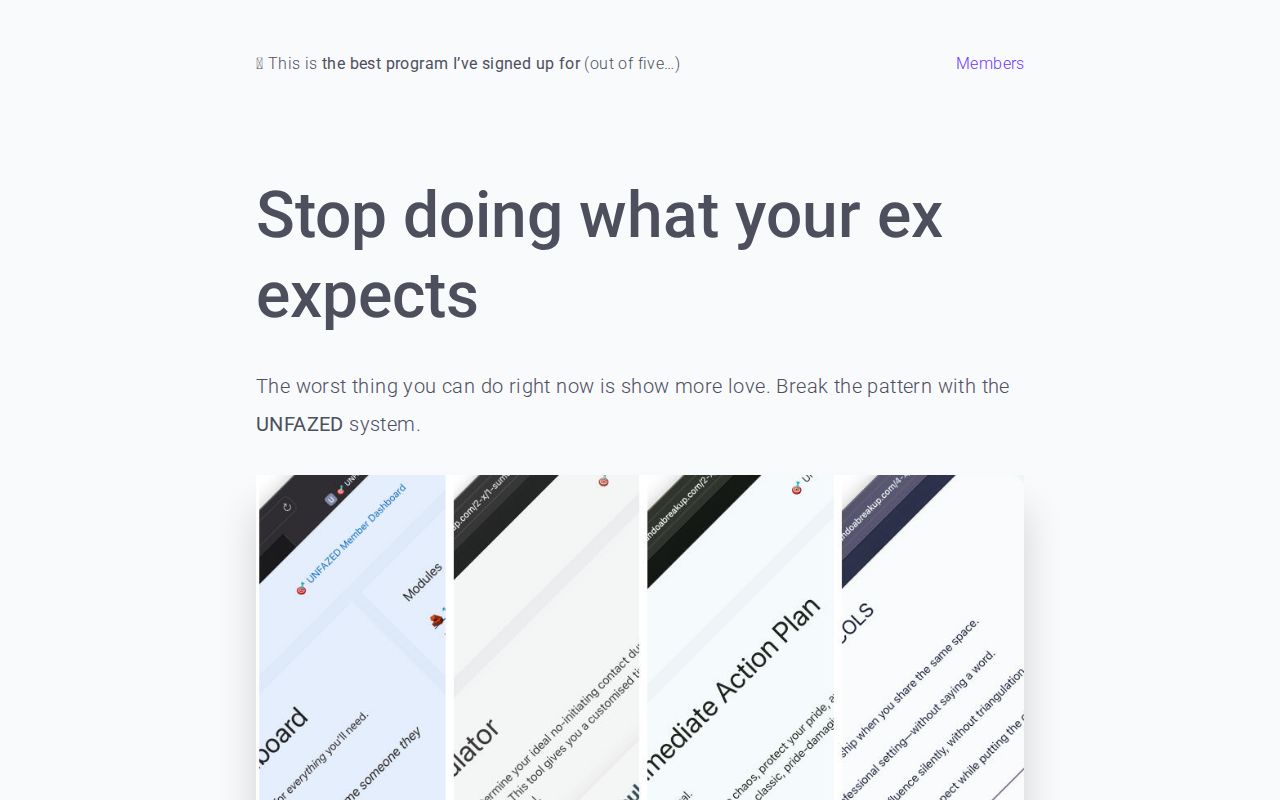 The UNFAZED Program to Get Your Ex Back